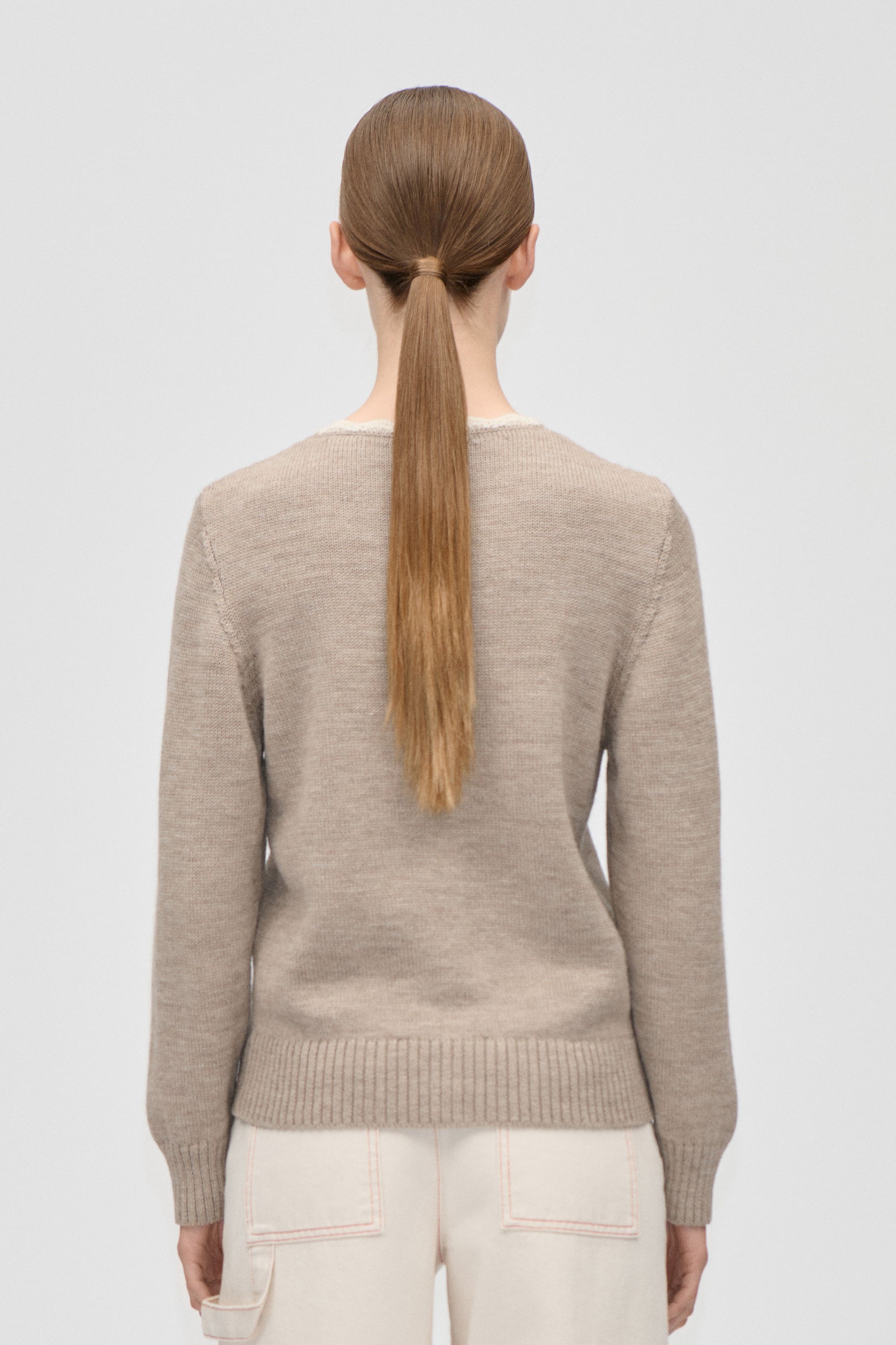 Crochet Trim Cardigan - Dark Oak - Stine Goya UK