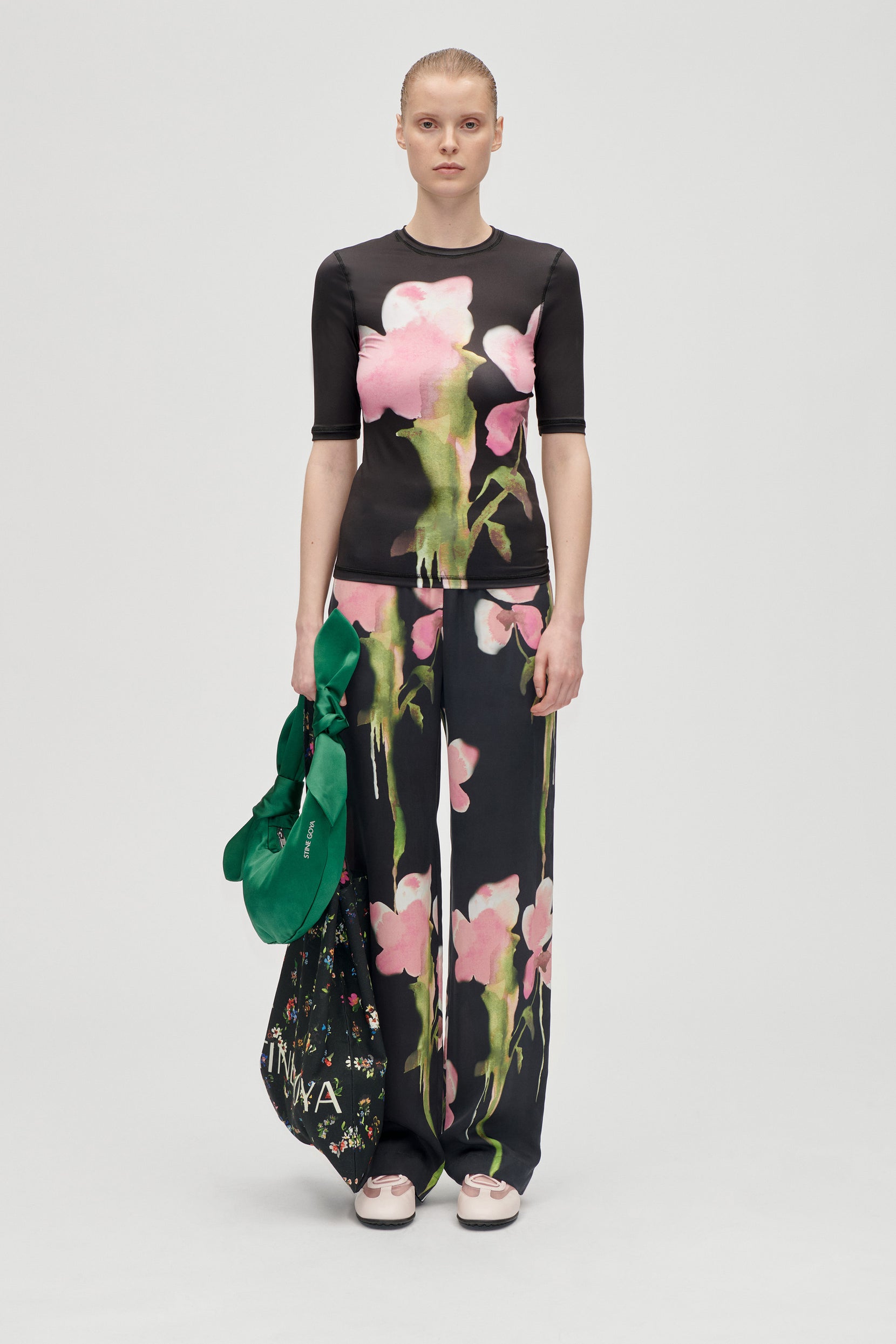 Elasticated Long Pants - Melting Flowers - Stine Goya UK