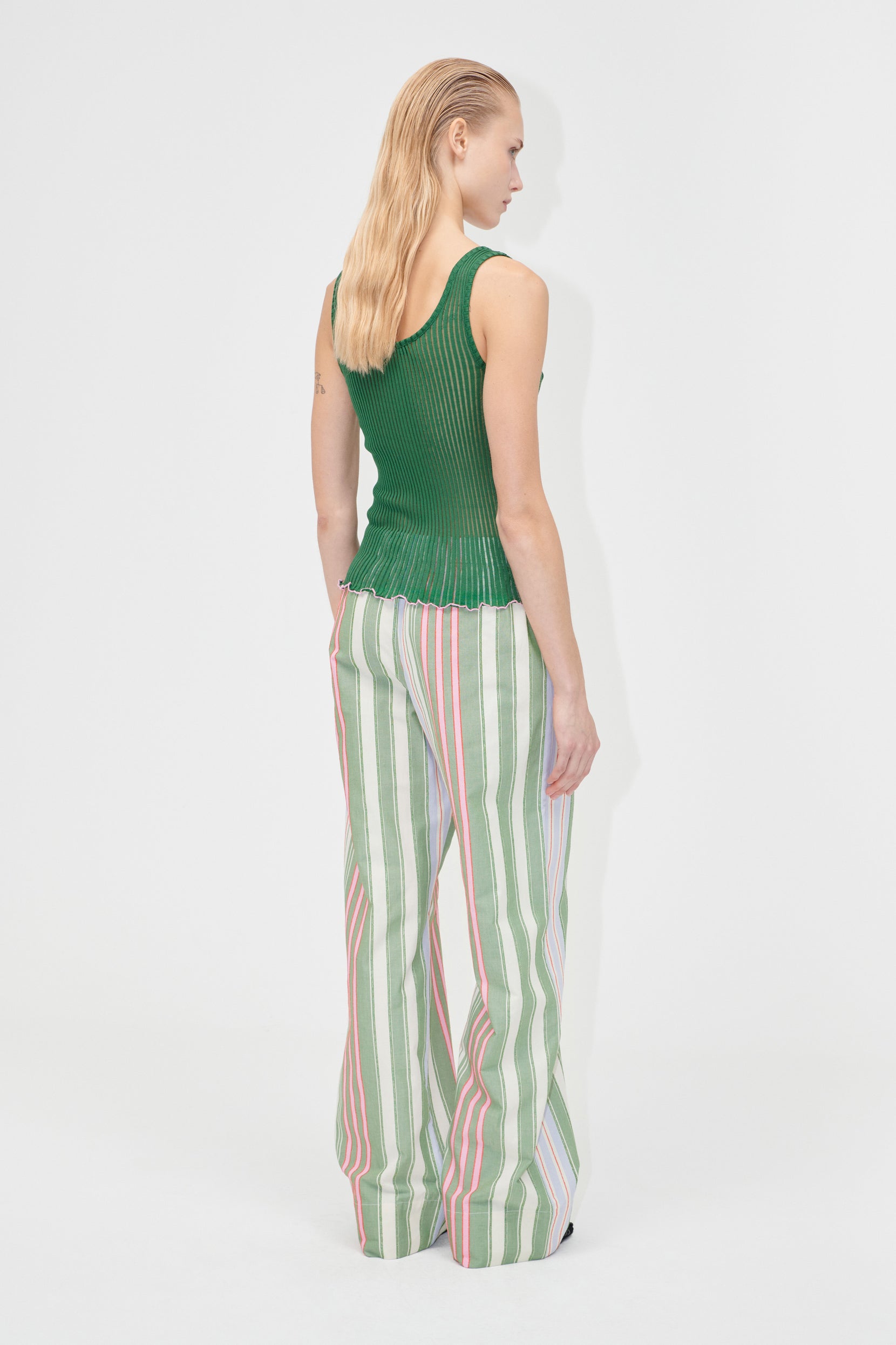 Elasticated Long Pants - Forest Stripe - Stine Goya UK