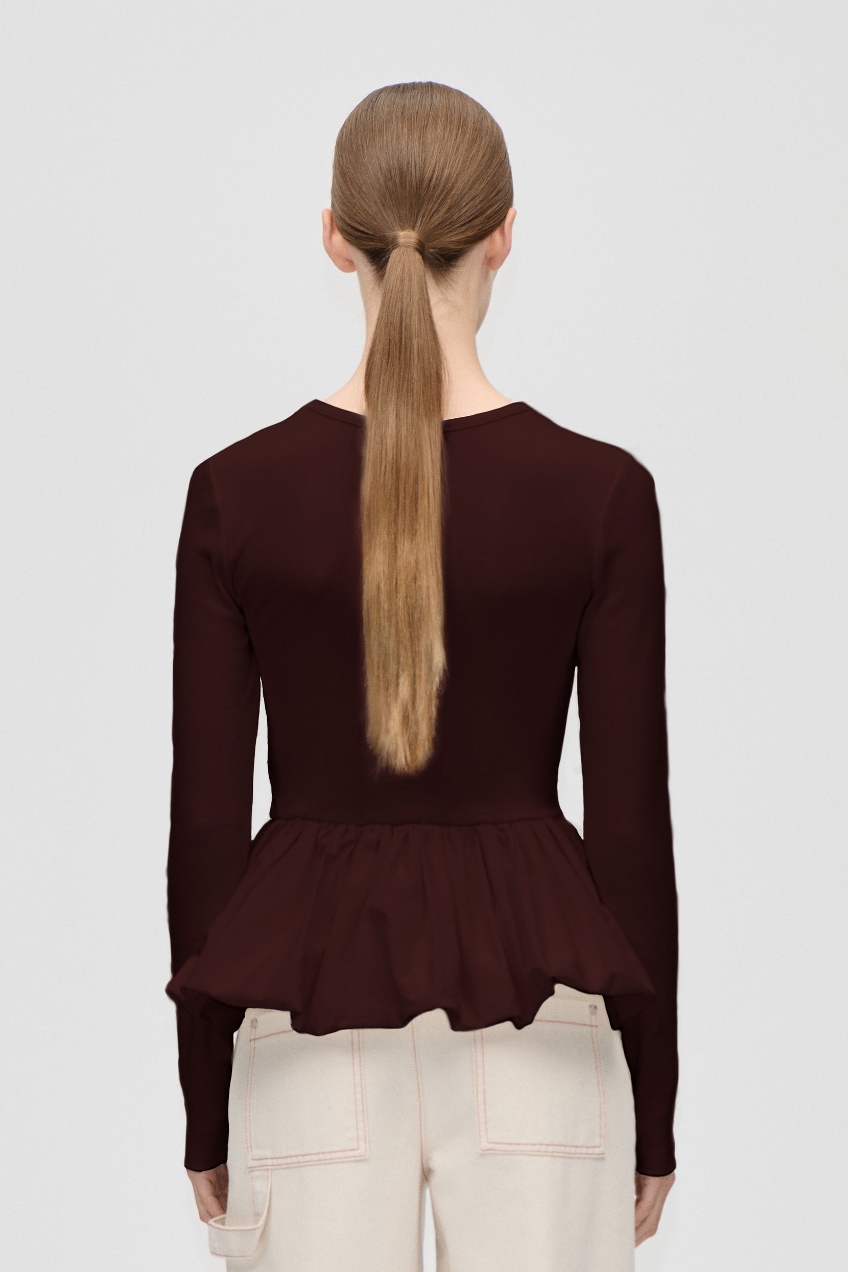 Long Sleeve Balloon Top - Tawny Port - Stine Goya UK