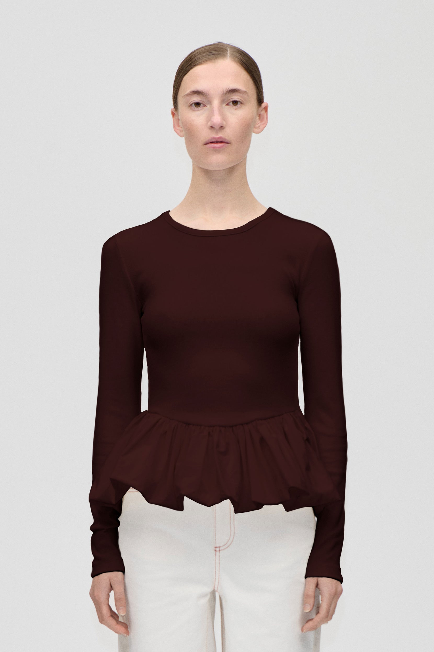 Long Sleeve Balloon Top - Tawny Port - Stine Goya UK