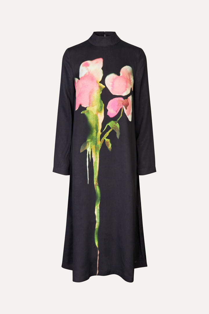 Long Sleeve Midi Dress - Melting Flowers - Stine Goya UK