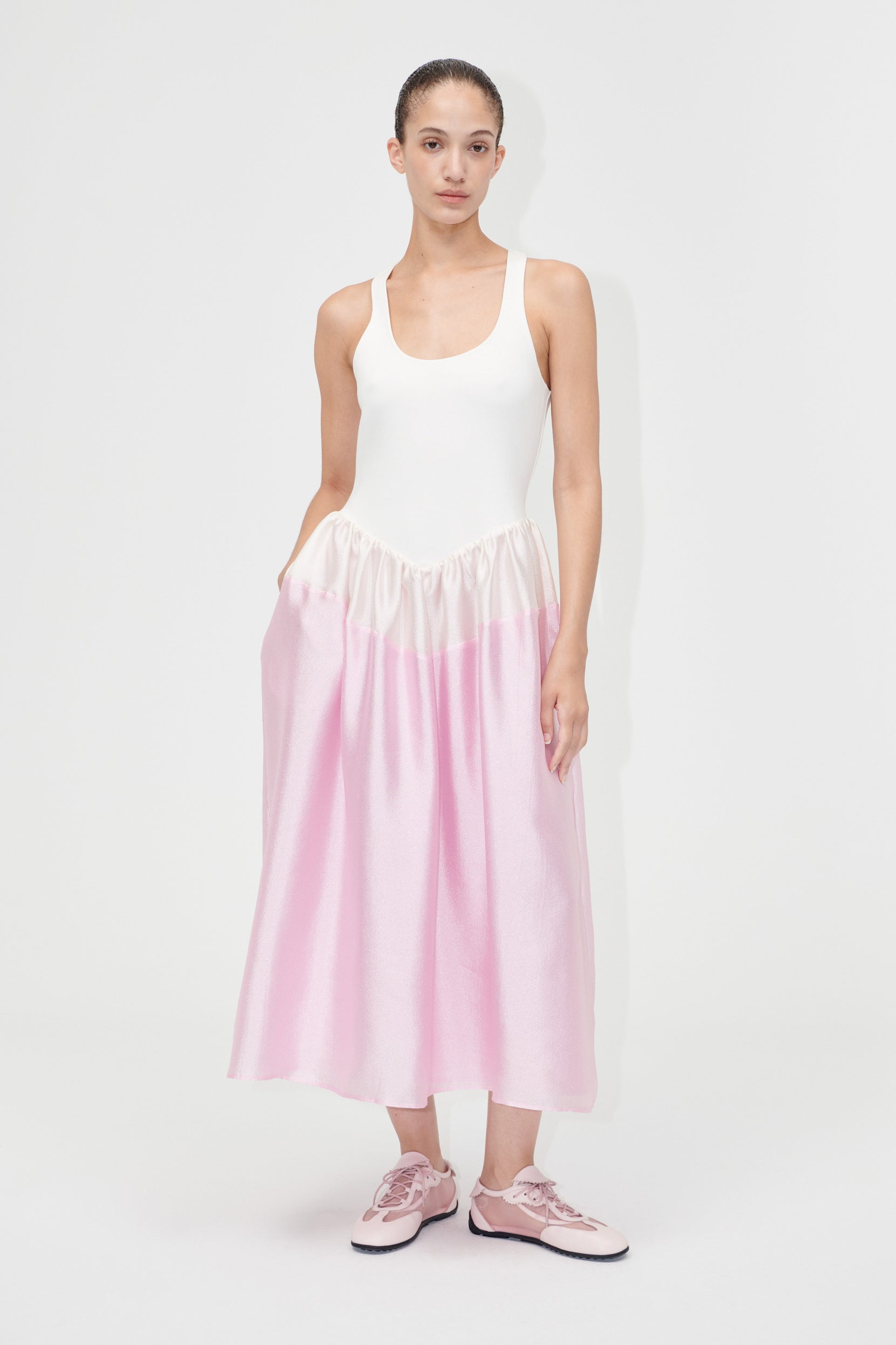 Tank Hybrid Long Dress - Pastel Pink - Stine Goya UK