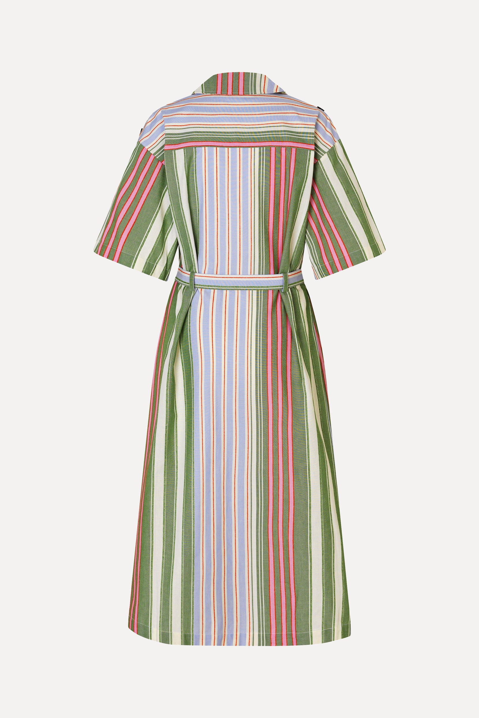 Workwear Midi Dress - Forest Stripe - Stine Goya UK